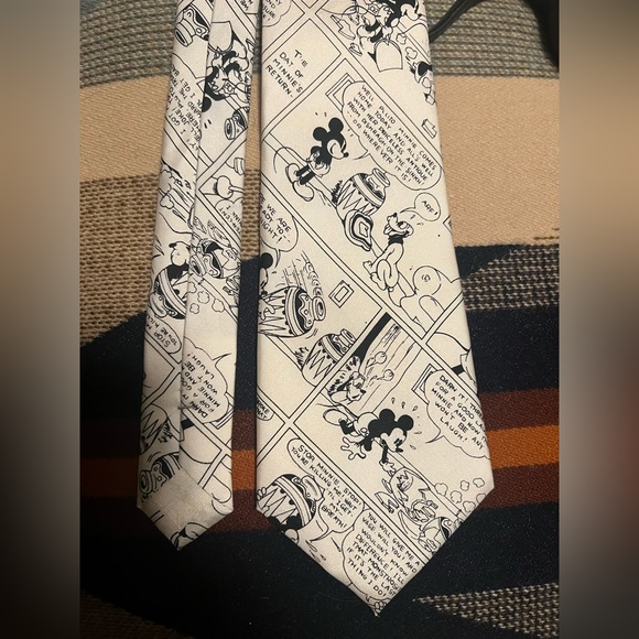 Accessories | Vintage Mickey Mouse Silk Necktie Cartoon Newsprint ...
